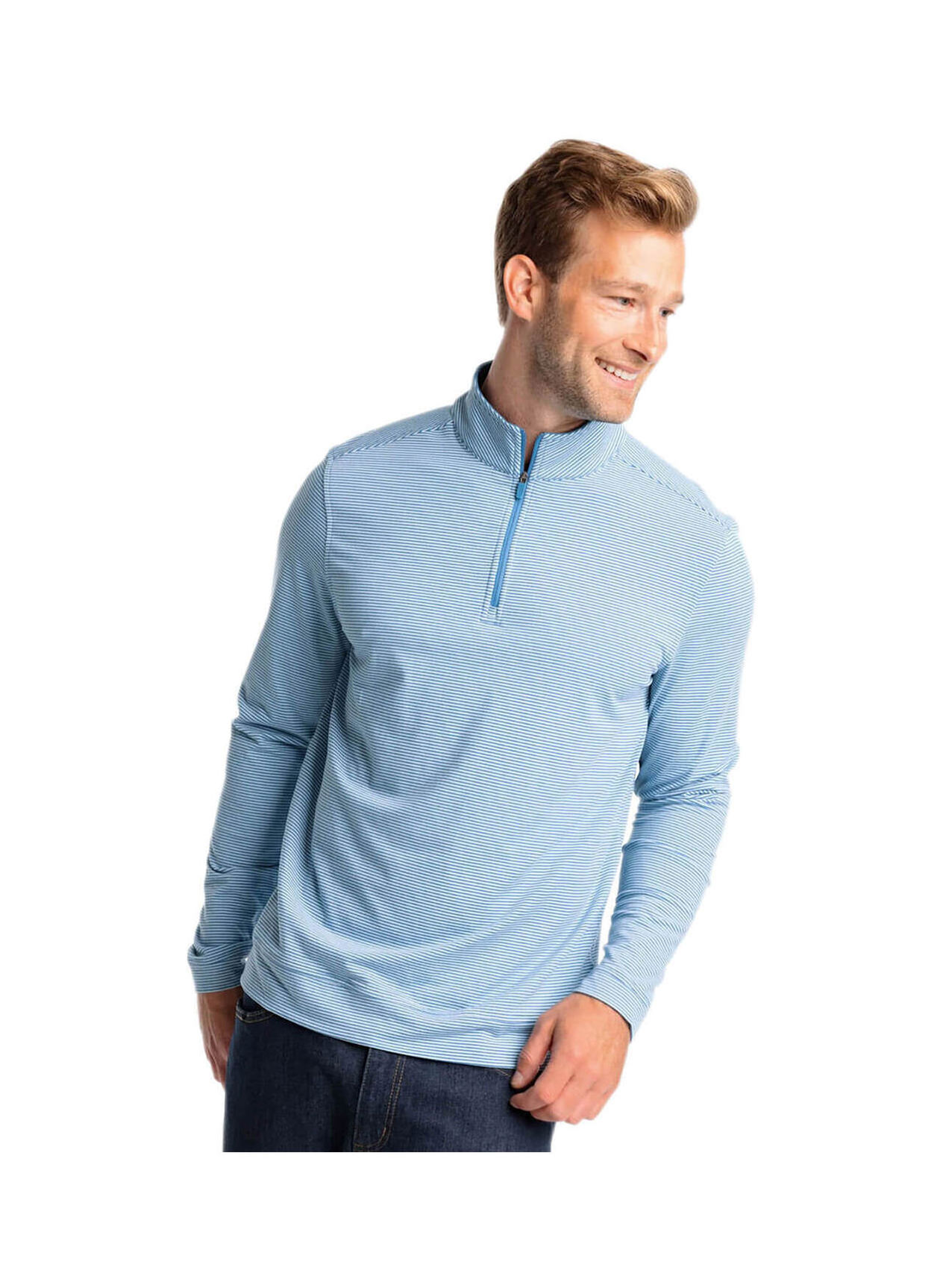 Southern Tide Men's Heather Atlantic Blue Cruiser Heather Micro-Stripe ...